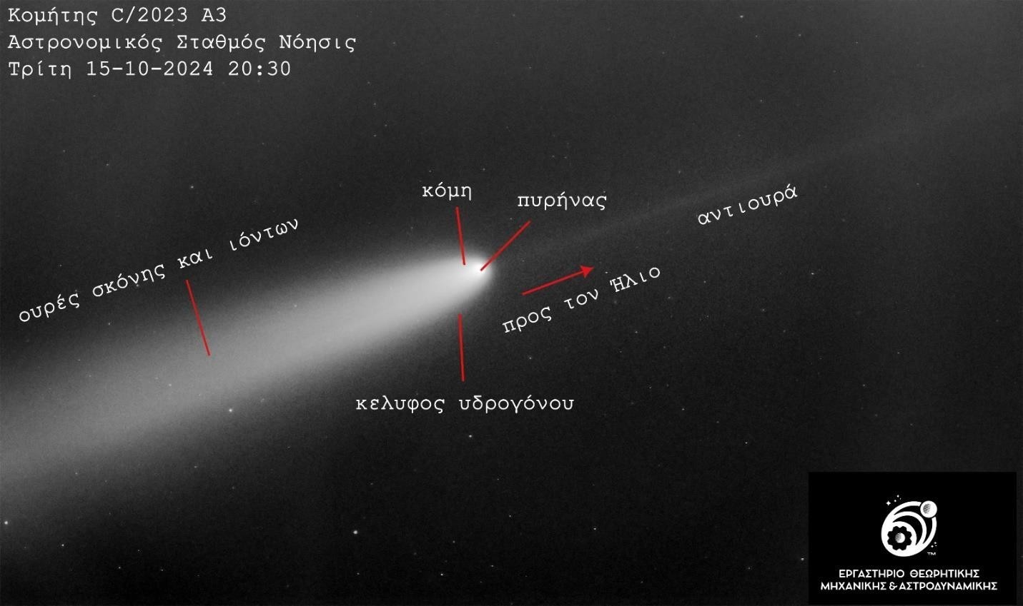 Comet Tsuchinshan–ATLAS from the Aristotle University telescope at ...